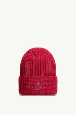 Moncler Wool & Cashmere Blend Beanie - Red