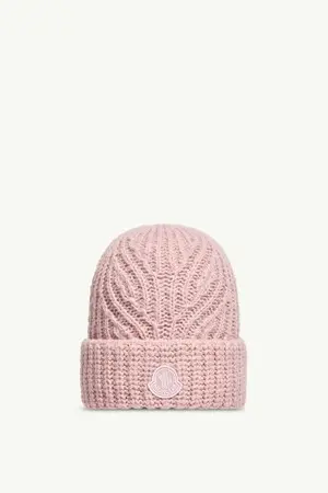 Moncler Alpaca & Wool Blend Beanie - Pink