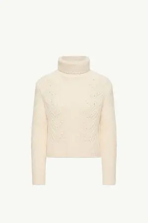 Moncler Alpaca Blend Turtleneck Sweater - White