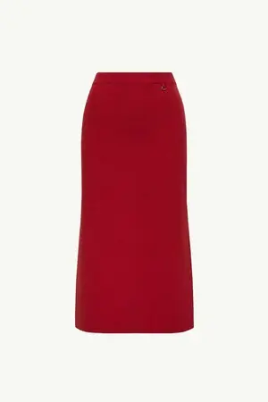 Moncler Wool & Cashmere Blend Midi Skirt - Red