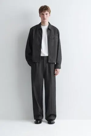 Cos Pinstriped Denim Relaxed-fit Wide-leg Pants