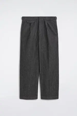 Cos Pinstriped Denim Relaxed-fit Wide-leg Pants - Black