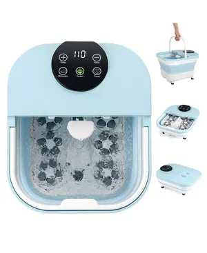 ECOOSO Collapsible Foot Spa Massager Foot Bath Tub With Heat Shower And Timer - Blue