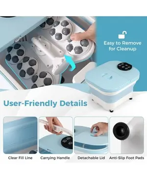 ECOOSO Collapsible Foot Spa Massager Foot Bath Tub With Heat Shower And Timer