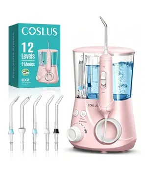 COSLUS Ex2 Water Flosser: 2 Modes - Pink