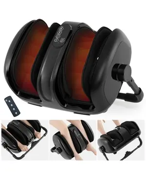 ECOOSO Foot And Calf Massager With Heat For Blood Circulation Pain Relief - Black