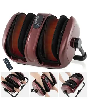 ECOOSO Foot And Calf Massager With Heat For Blood Circulation Pain Relief - Red