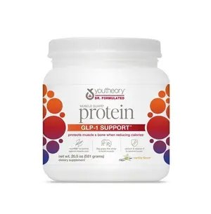 YOUTHEORY Muscle Guard Protein Glp 1 Support Whey Protein Powder Supplement For Glp 1 Users Supports Muscle And Bone 20.5 Ounce Powder - No Color