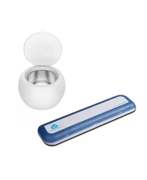 PURSONIC The Ultimate Hygiene Duo Ultrasonic Cleaner Pod And Uv Toothbrush Sanitizer - White