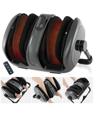 ECOOSO Foot And Calf Massager With Heat For Blood Circulation Pain Relief - Black