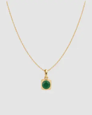 SOPHIE BLAKE Deco Drop Necklace Green Onyx - Gold
