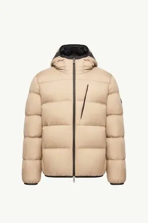 Moncler Poitevin Hooded Short Down Jacket - Beige