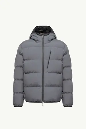 Moncler Poitevin Hooded Short Down Jacket - Grey