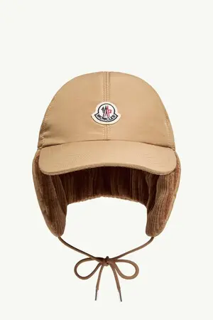Moncler Corduroy Baseball Cap With Logo Patch