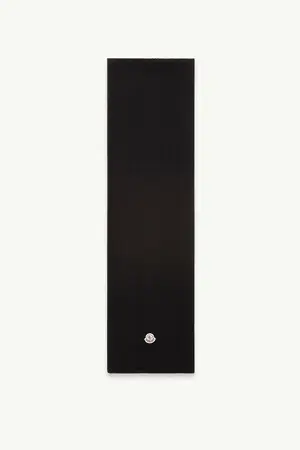 Moncler Wool Blend Logo Scarf - Black