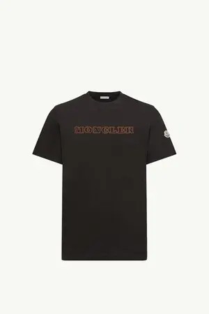 Moncler Logo Cotton Jersey T-Shirt Black