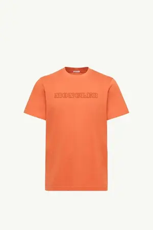 Moncler Logo Cotton Jersey T-shirt - Orange