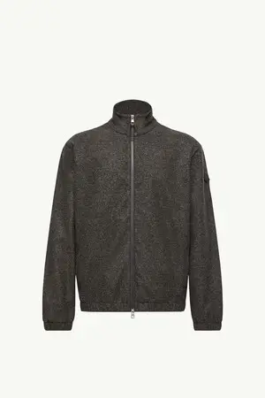 Moncler Leather Logo Zip-up Cardigan