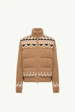 Moncler Geometric Bouclé Down Cardigan