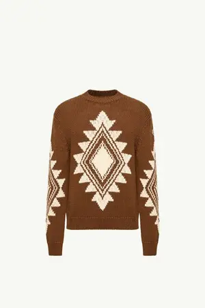 Moncler Geometric Jacquard Wool Blend Sweater
