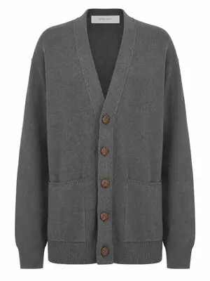 GOLDEN GOOSE Cardigan In Cotone Con Logo Sul Retro - Grey