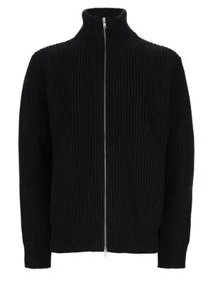 MAISON MARGIELA Maglia A Costine Con Zip - Black