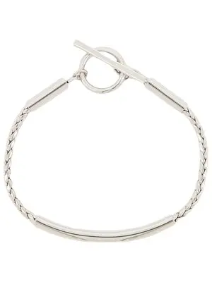 Saint Laurent Spiga Chain And Tube Bracelet - Silver