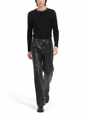 MAISON MARGIELA Faux Leather Five-pocket Jeans