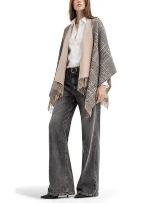 Brunello Cucinelli Pantalone "contemporary Loose" In Denim Authentic Con Monile