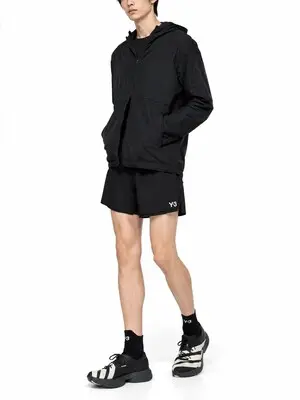 Y3 Giacca "running" Con Cappuccio E Zip