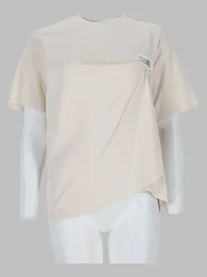 MAISON MARGIELA T-shirt Con Drappeggio E Patch Logo