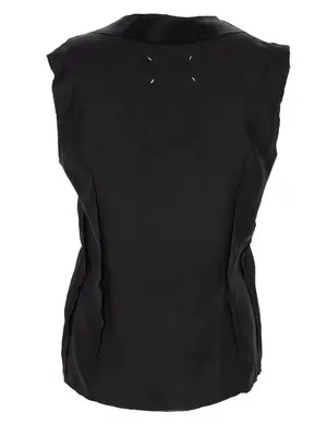 MAISON MARGIELA Top In Seta Con Scollo A V