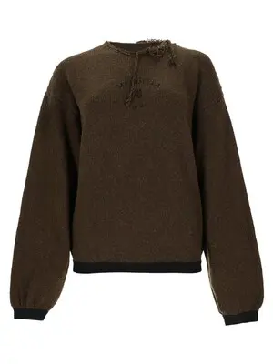 MAISON MARGIELA Maglia Con Dettagli Sfrangiati - Brown