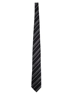TOM FORD Diagonal Stripe Silk Cravat - Black