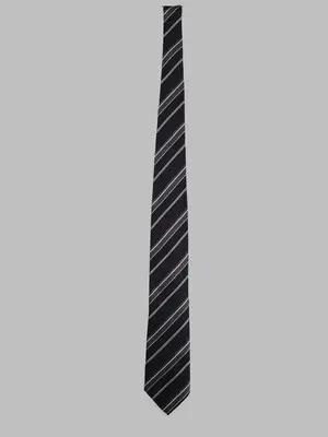 TOM FORD Diagonal Stripe Silk Cravat - Black