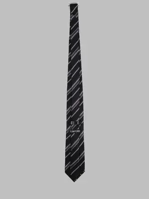 TOM FORD Diagonal Stripe Silk Cravat - Black