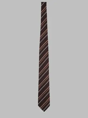 TOM FORD Diagonal Stripe Silk Cravat - Brown