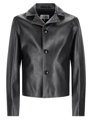 MAISON MARGIELA Giacca In Similpelle - Black