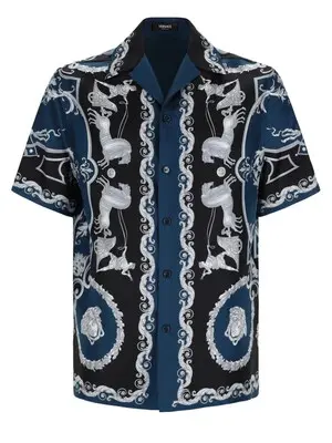 Versace Camicia In Seta Stampa Baroque