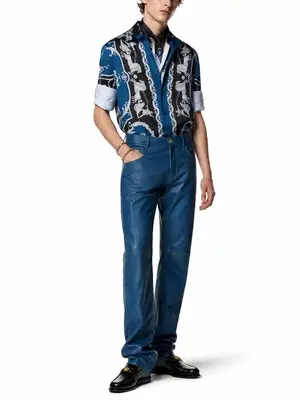Versace Camicia In Seta Stampa Baroque