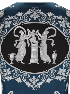Versace Camicia In Seta Stampa Baroque