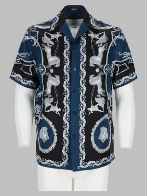 Versace Camicia In Seta Stampa Baroque