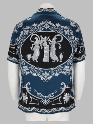 Versace Camicia In Seta Stampa Baroque