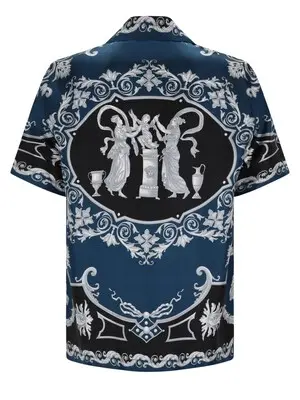 Versace Camicia In Seta Stampa Baroque