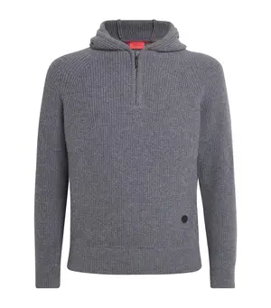 Isaia Wool-cashmere Knitted Hoodie