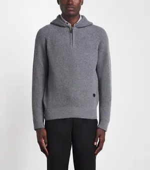 Isaia Wool-cashmere Knitted Hoodie