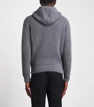 Isaia Wool-cashmere Knitted Hoodie