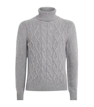 Isaia Cashmere Cable-knit Rollneck Sweater