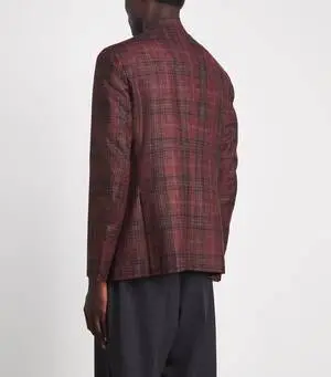 Isaia Wool-cashmere-silk Check Capri Blazer