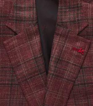 Isaia Wool-cashmere-silk Check Capri Blazer